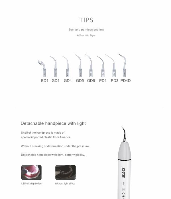 DTE D7 Dental Ultrasonic Scaler Fiber Optics Teeth Whitening Cleaning