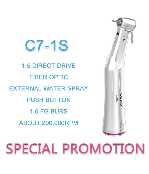 200000rpm Fiber Optic Dental Handpiece 1:5 External Water Push Button Chuck